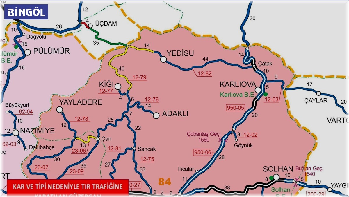 Bingöl-elazığ ile bingöl-diyarbakır karayolu tır trafiğine açıldı ...